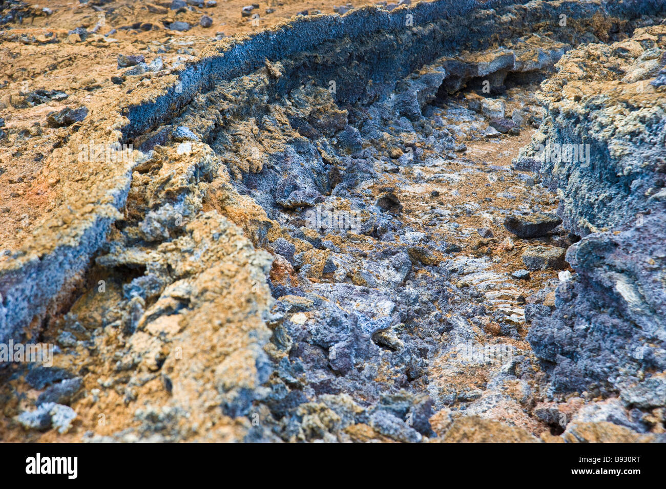 Cold lava flow from volcano at La Réunion, Indian Ocean, France ...