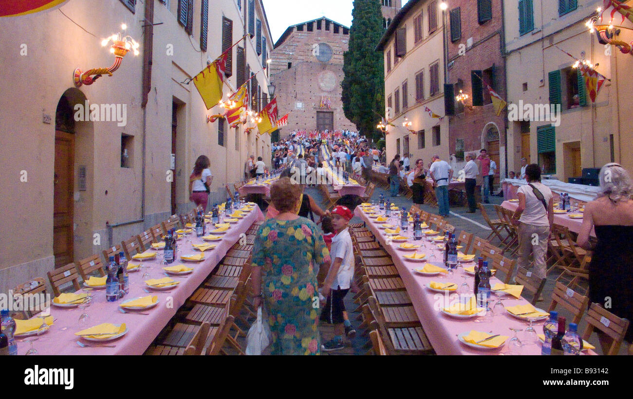 Flags of the contrade of the palio of siena hi-res stock photography ...