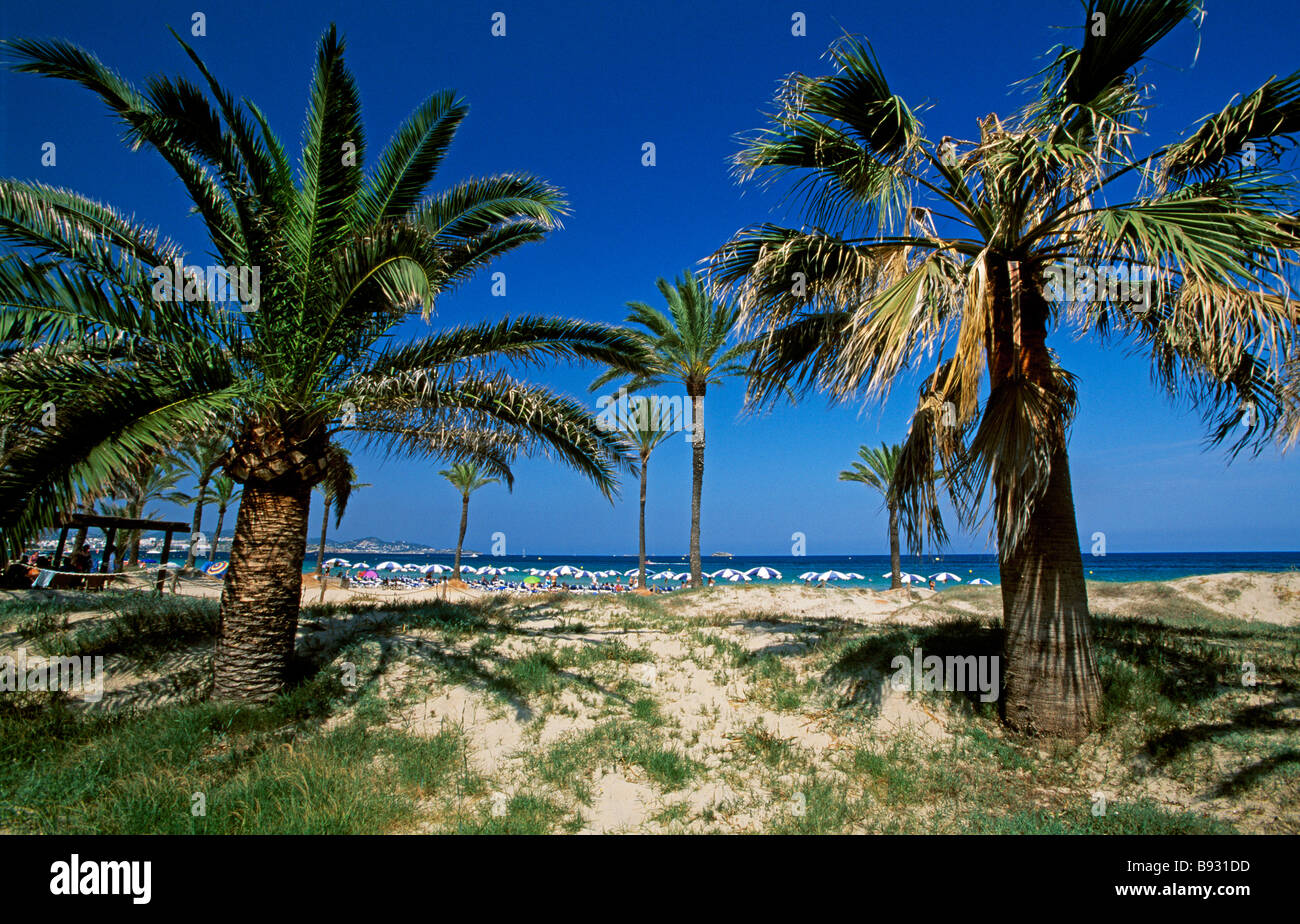 Playa d en Bossa Ibiza Balearic Islands Spain Stock Photo - Alamy