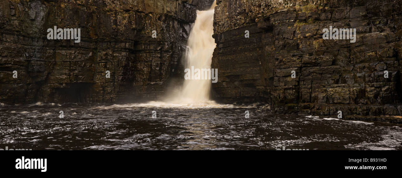 Panoramic View of High Force waterfall near Middleton in Teesdale ...