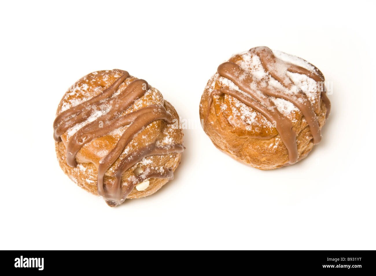 Cream buns isolated on a white studio background Stock Photo - Alamy