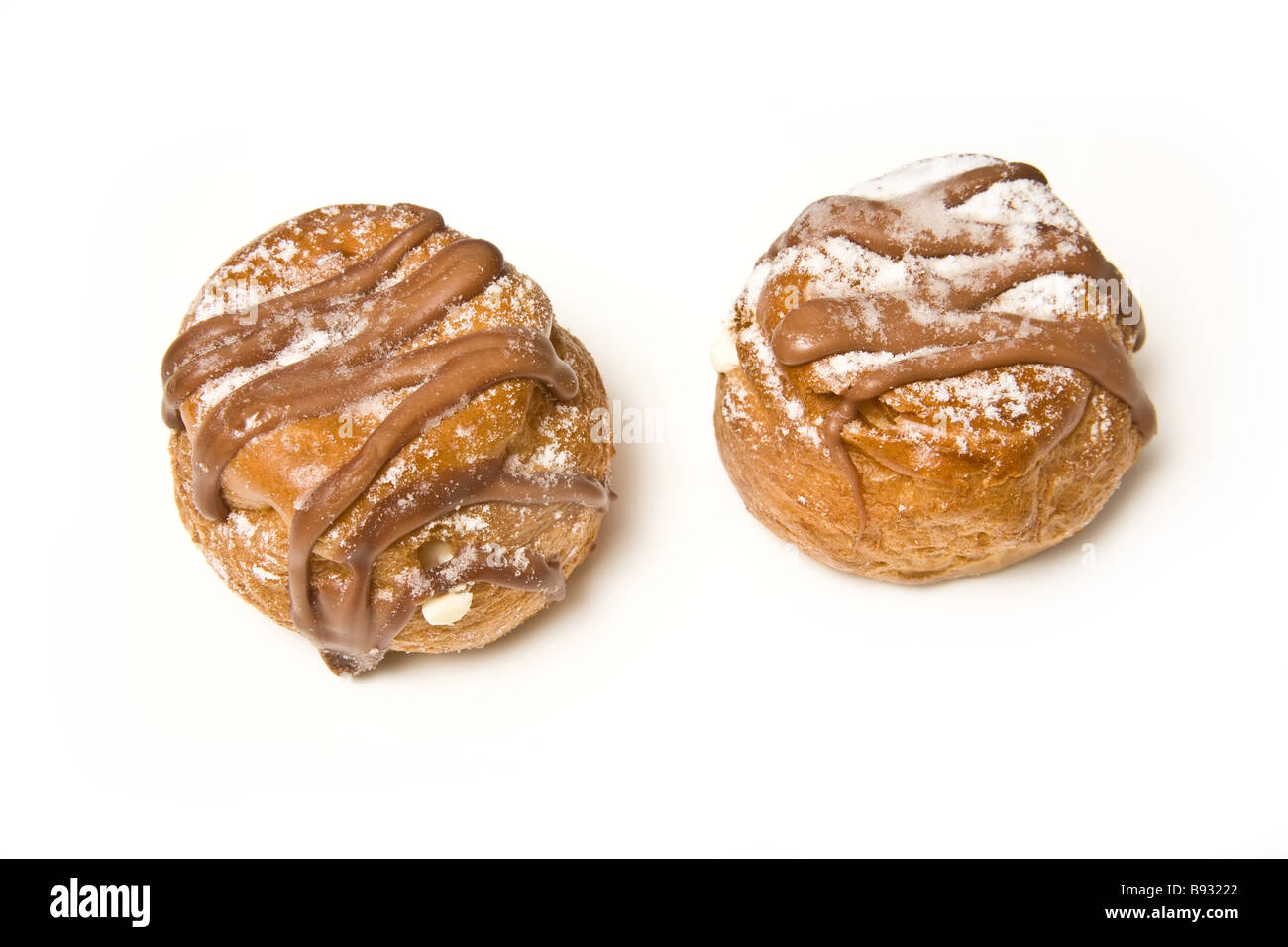 Cream buns isolated on a white studio background Stock Photo - Alamy