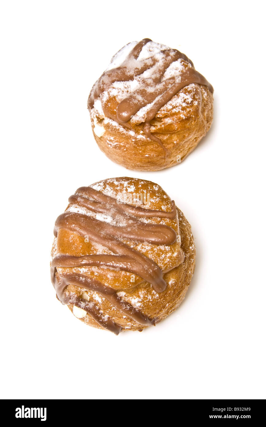 Cream buns isolated on a white studio background Stock Photo - Alamy
