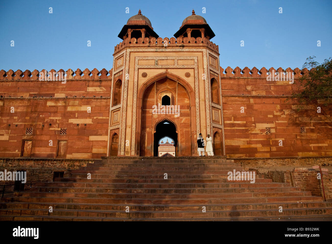 Muslim Men in front of Friday Mosque or Jama Masjid in Fatehpur Sikri ...