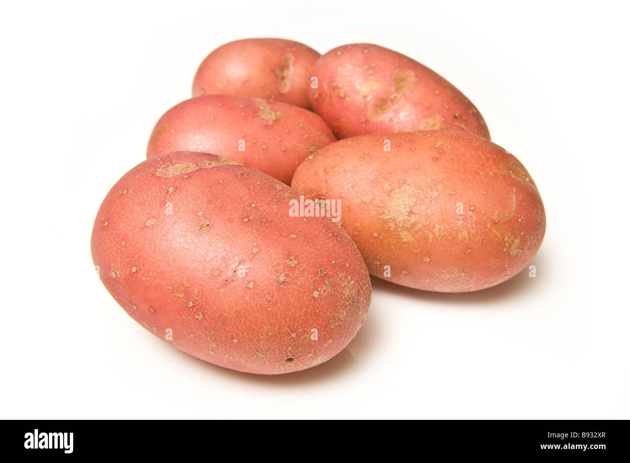 Red rooster potatoes isolated on a white studio background Stock Photo ...