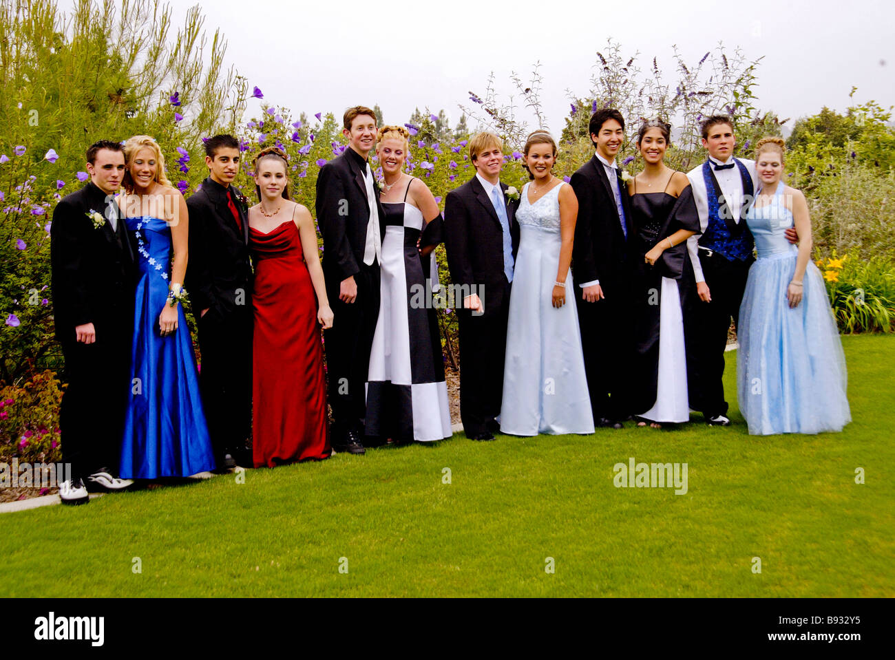 Graduating high school seniors show off prom formal wear for their ...