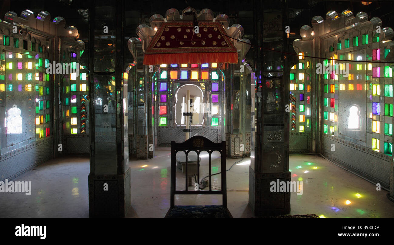 India Rajasthan Udaipur City Palace interior Manak Mahal Stock Photo ...