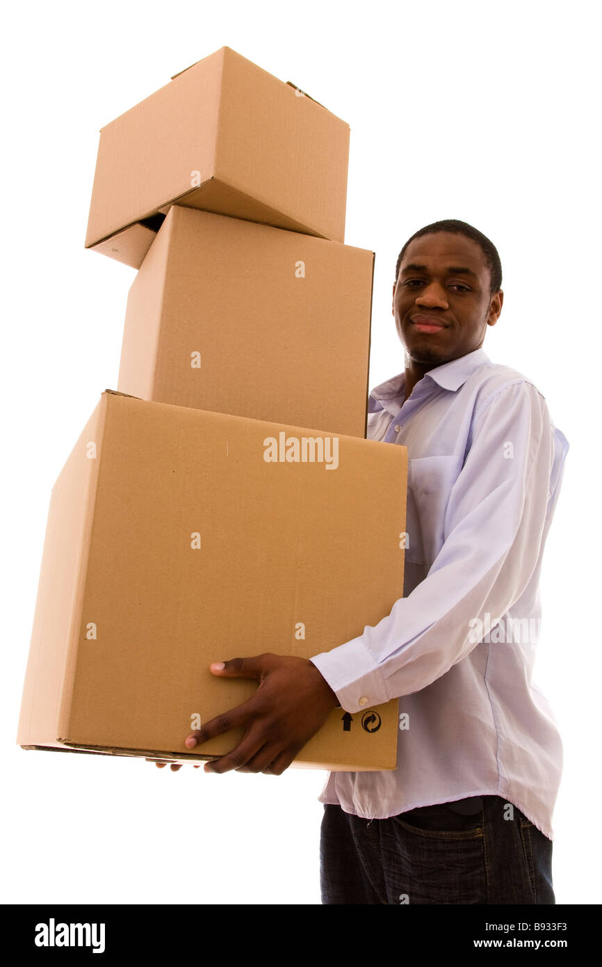 Happy african man giving Cut Out Stock Images & Pictures - Alamy