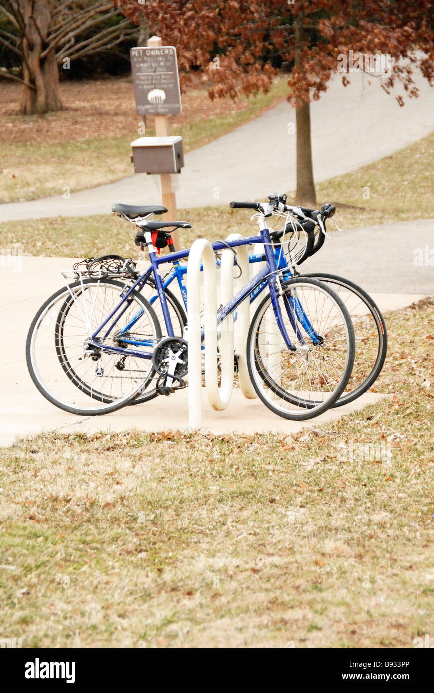 Two bicycles at park in spring Stock Photo - Alamy