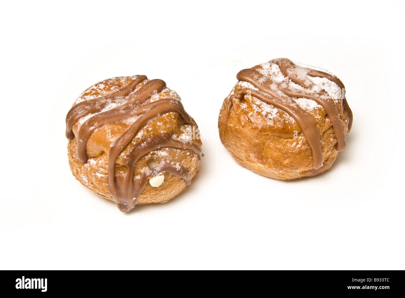 Cream buns isolated on a white studio background Stock Photo - Alamy