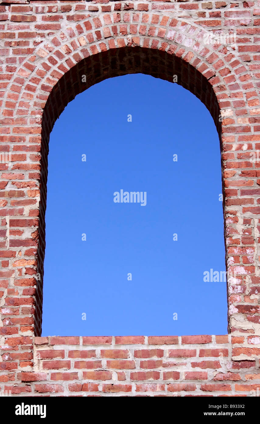 arched window opening in brick wall Brooklyn, New York Stock Photo - Alamy