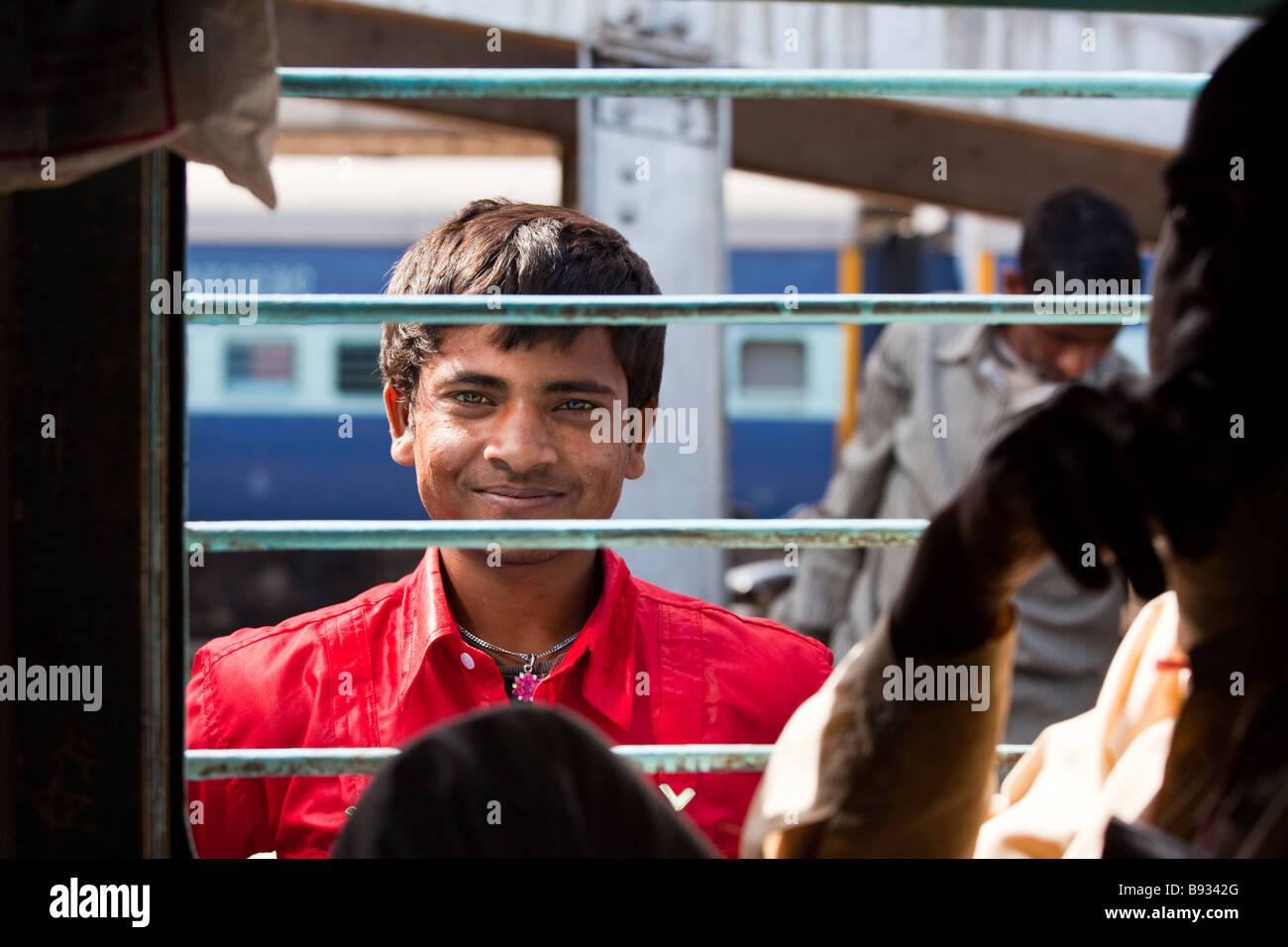 Young Indian Man at the Train Station in Allahabad India Stock Photo ...