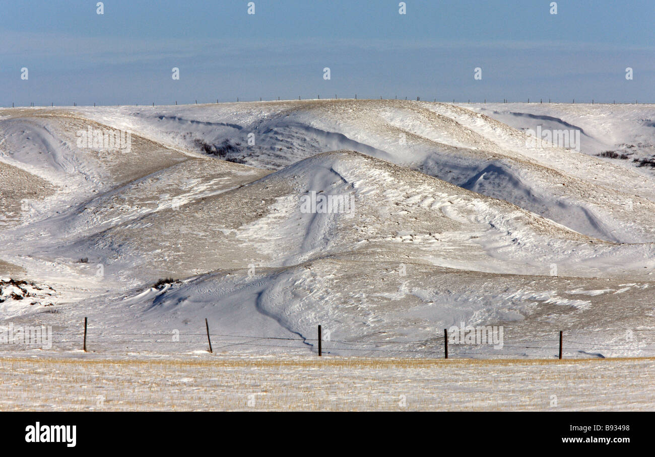 Badlands Saskatchewan in Winter Stock Photo - Alamy