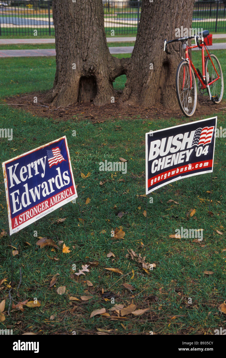Political billboard advertisments Kerry Edwards Bush Cheney Stock Photo ...