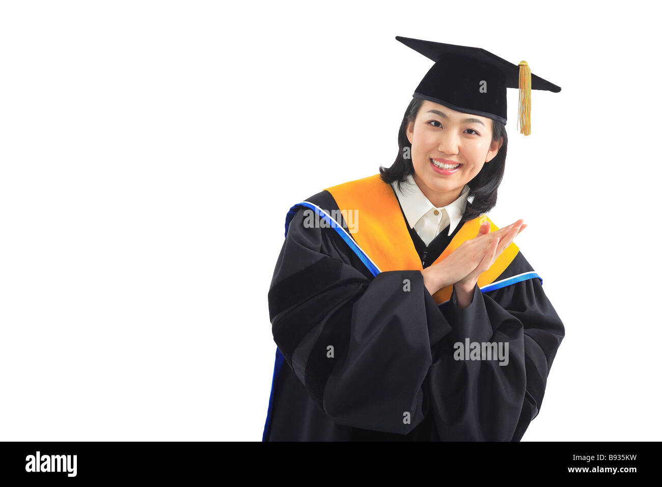 Woman in University Graduation Stock Photo - Alamy