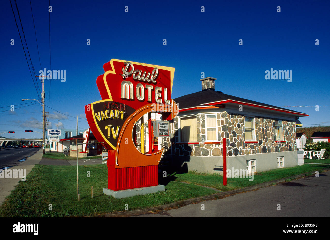 Quebec Canada Motel Sign Stock Photo - Alamy
