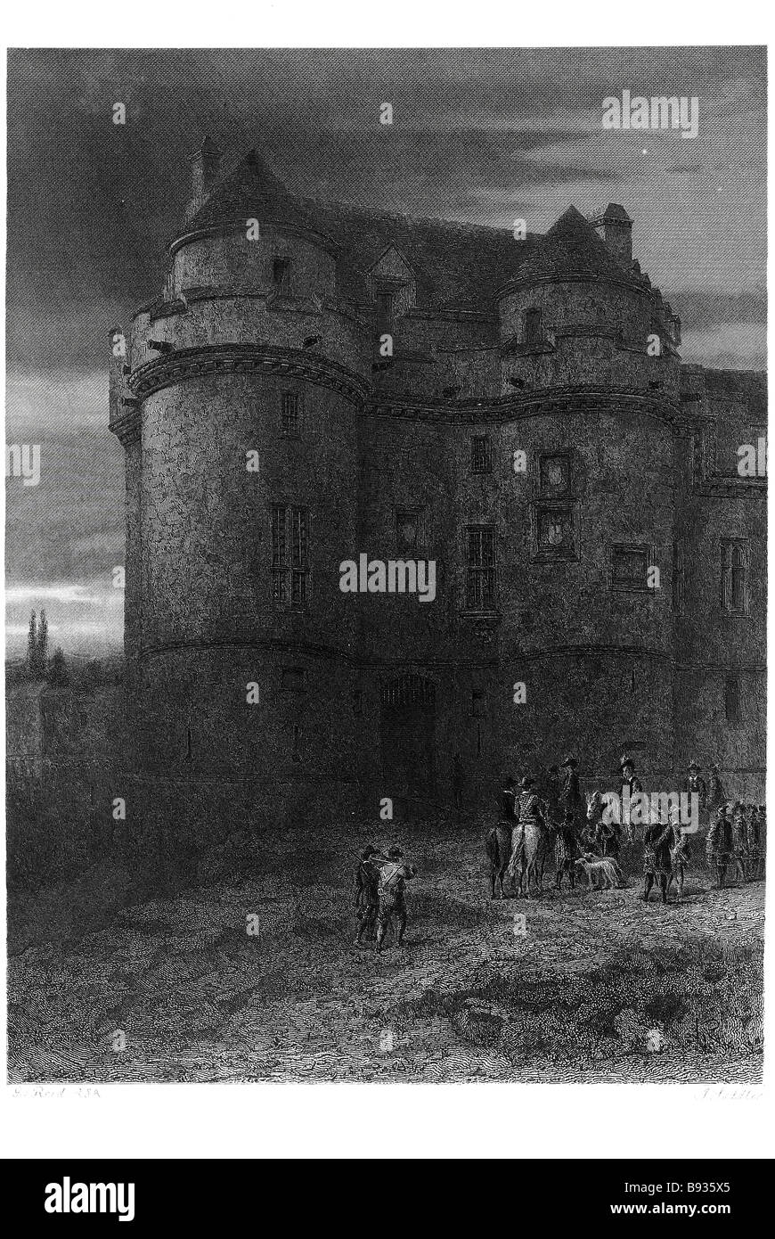 Castle gate engraved Black and White Stock Photos & Images - Alamy