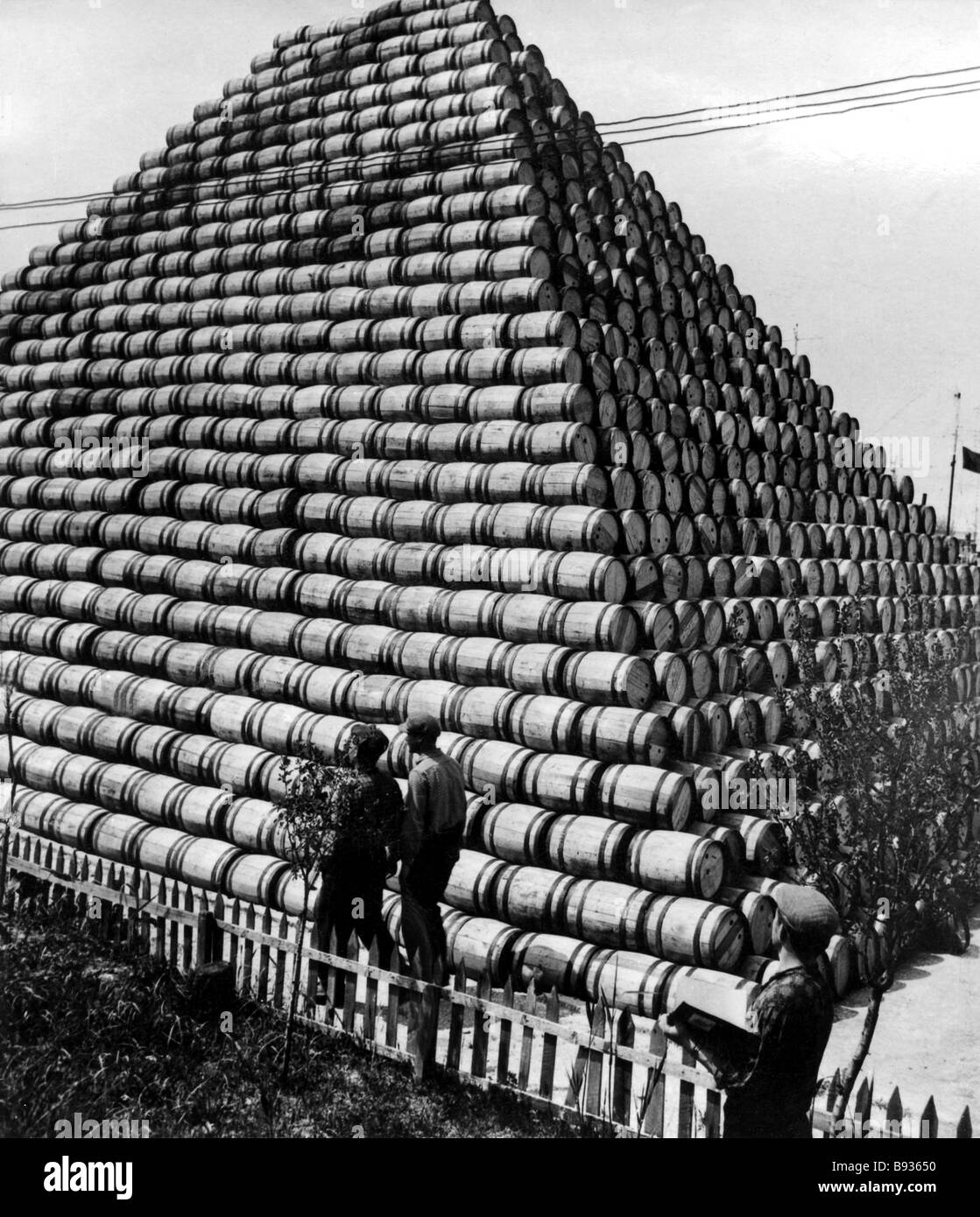 A pyramid of barrels on a fishing pier is a highlight of the Vilkovsky ...