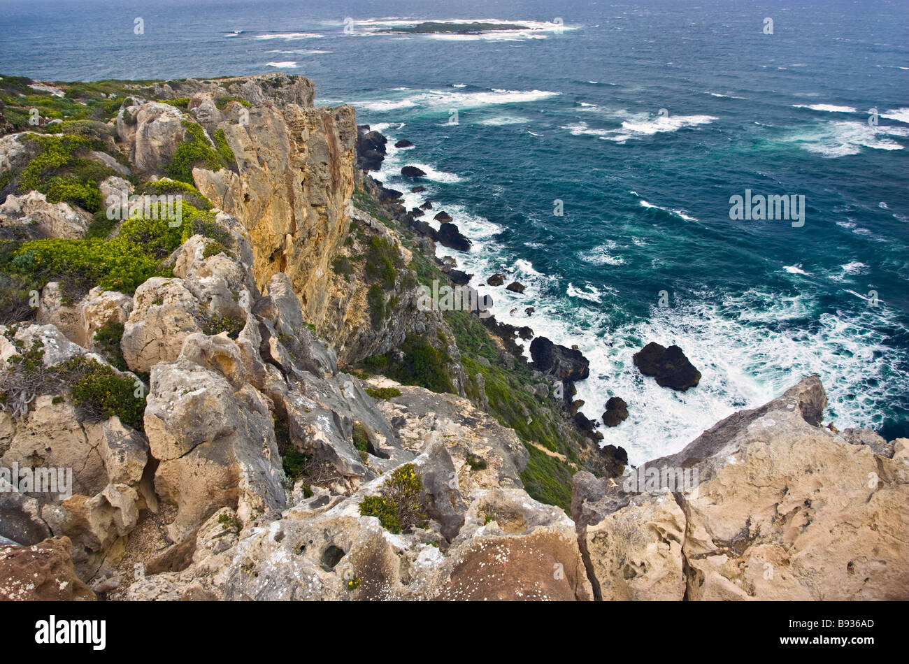 Limestone cliffs at D'Entrecasteaux National Park in south west Western ...