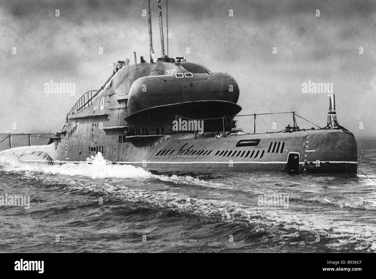 Submarine underway in the open sea Stock Photo - Alamy
