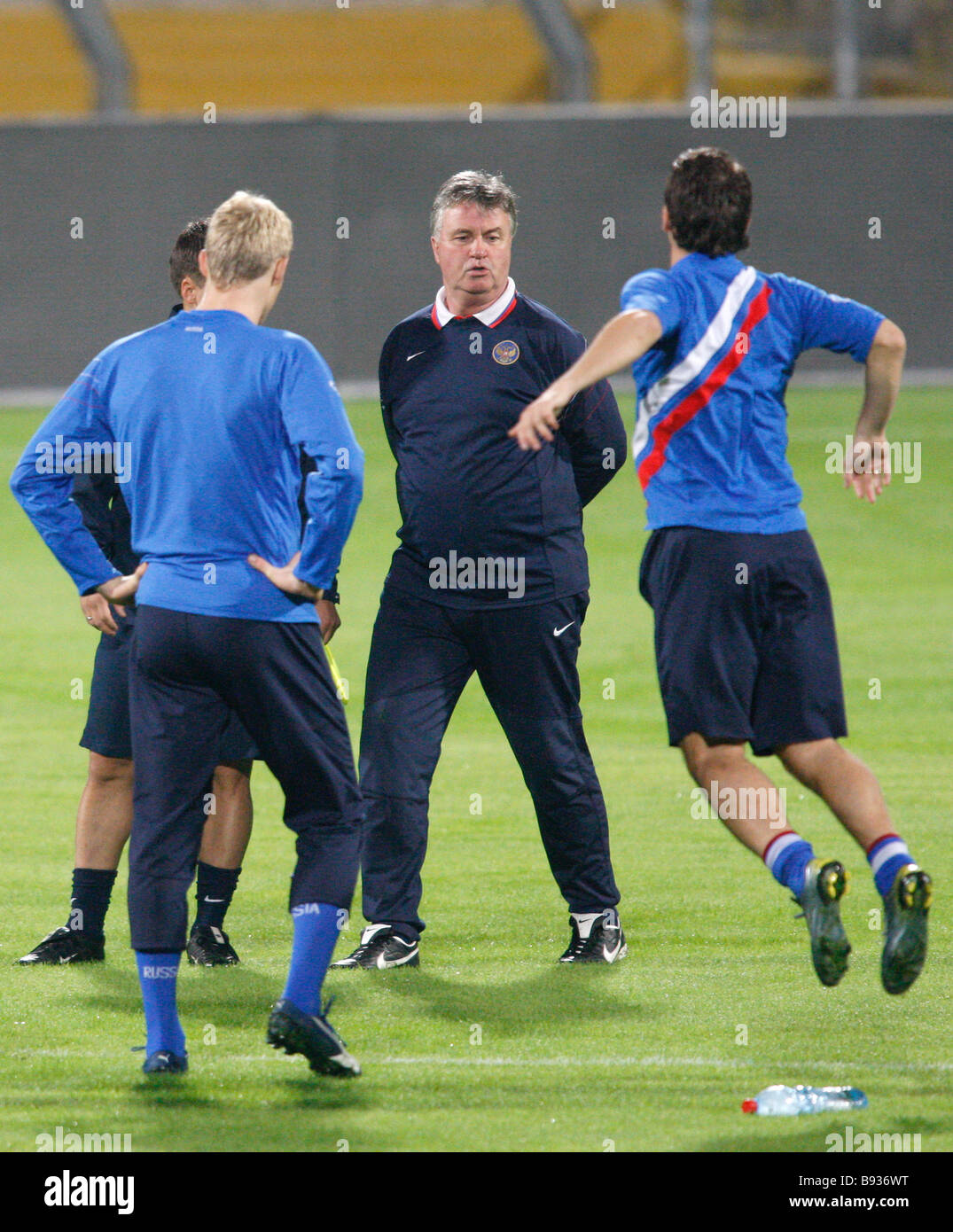 The Russian national football team training at the Ramat Gan stadium in ...