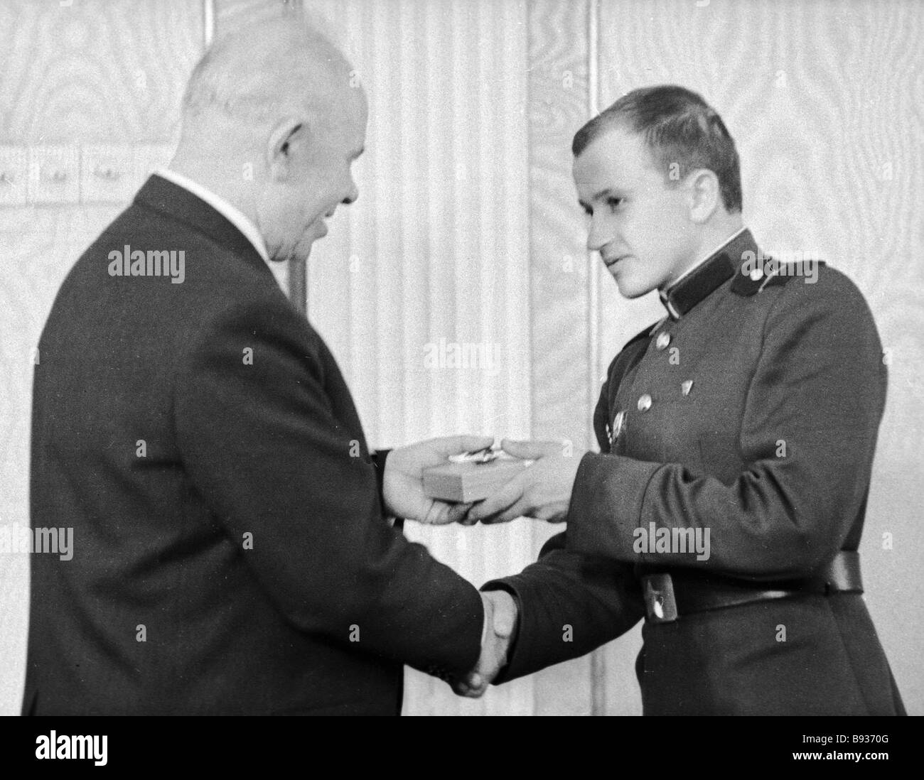 The Presidium Chairman of the USSR Supreme Soviet Nikolai Podgorny left ...