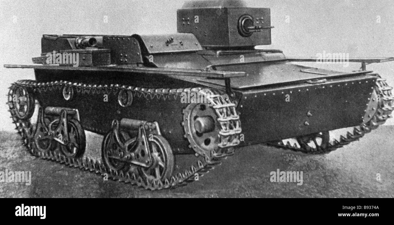 The print of the drawing of a T 38 light amphibious tank from the ...