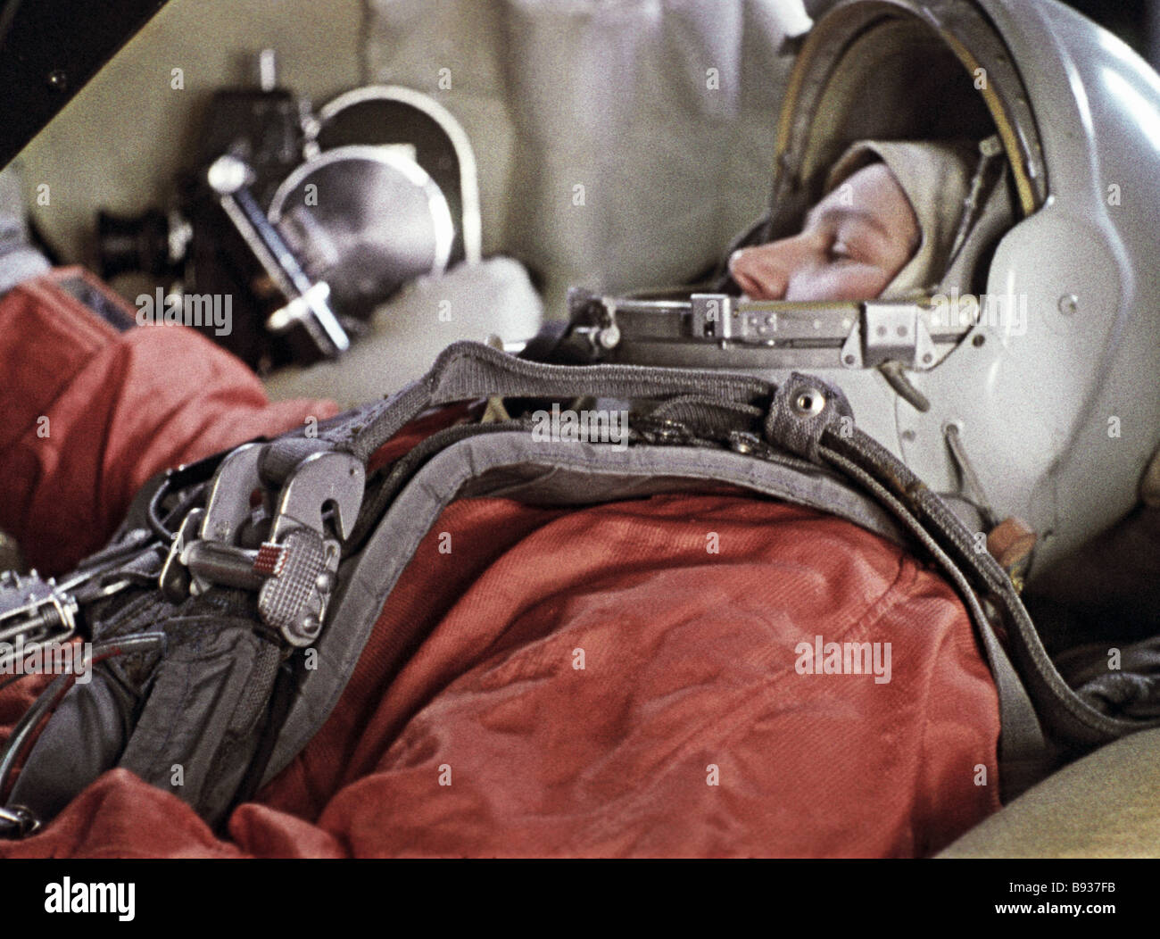 Cosmonaut Valentina Tereshkova inside Vostok spacecraft simulator Stock Photo - Alamy