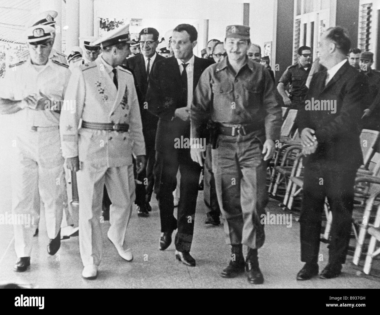 Reception in honor of Soviet sailors during Soviet warships visit to ...
