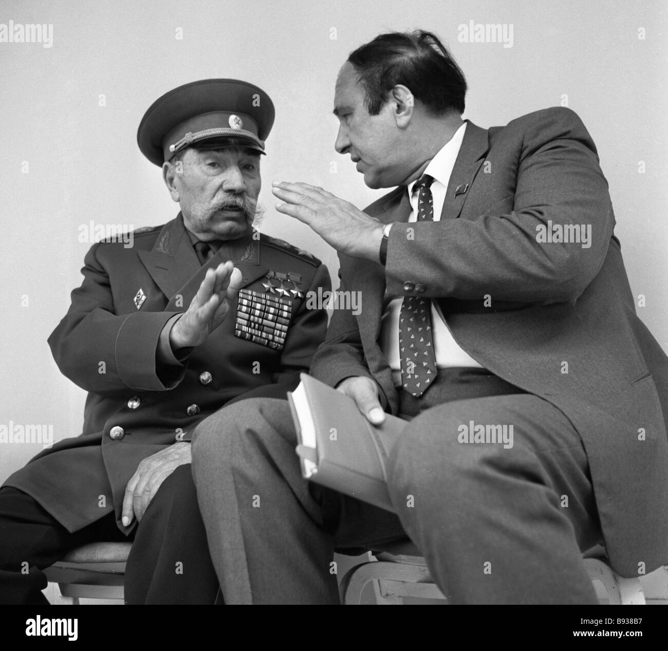 Marshal of the Soviet Union Semyon Budyonny left talking to writer ...