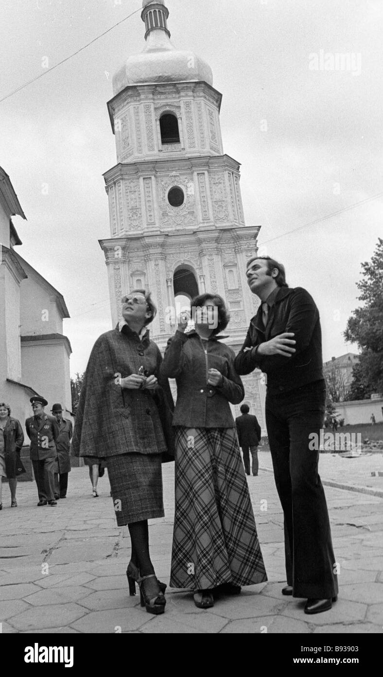 Miki Jevremovic popular Yugoslav singer right admires St Sophia s ...