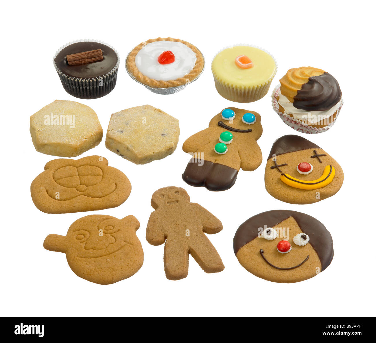 selection of sweet biscuits and cakes Stock Photo - Alamy