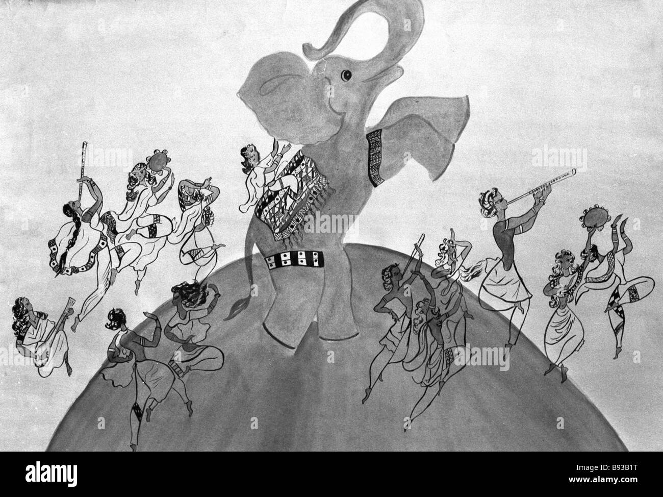 Reproduction of a drawing by a young Moscow artist Stock Photo - Alamy