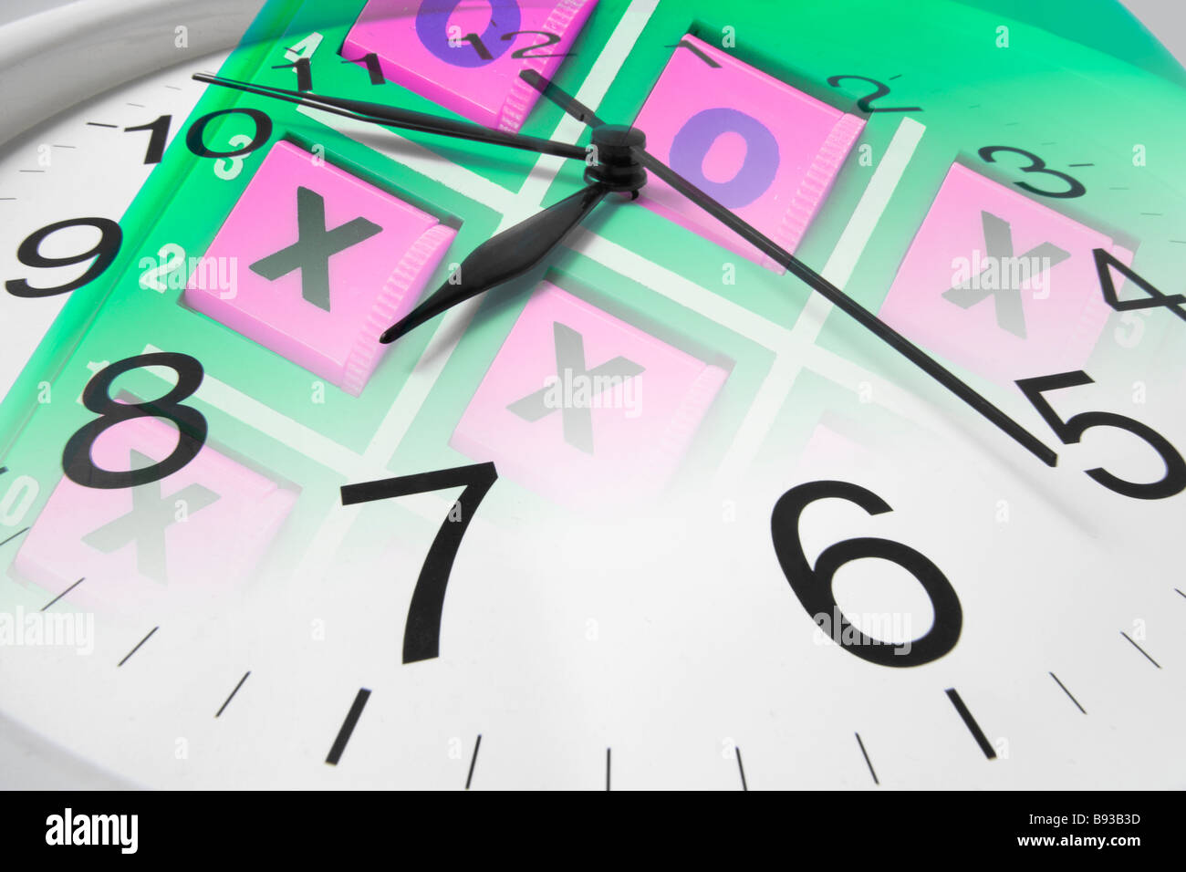 Clock and Tic Tac Toe Game Stock Photo - Alamy