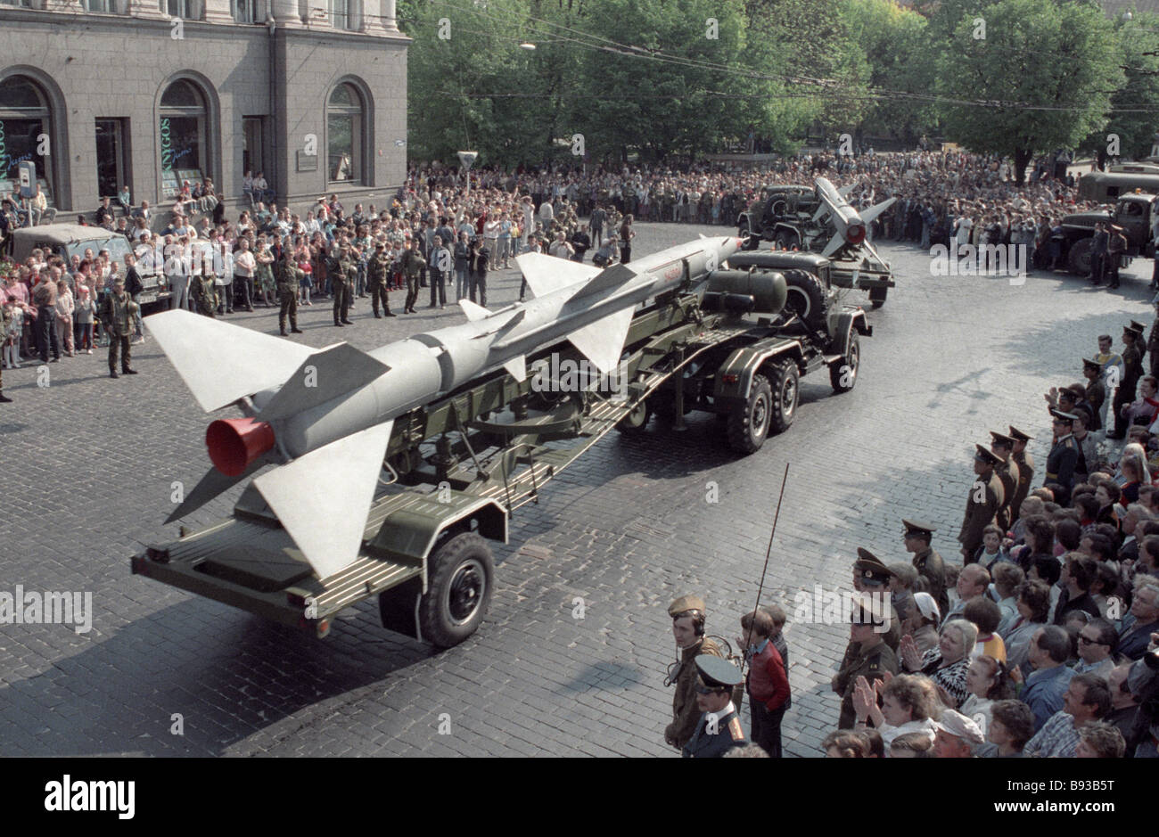 Preparing for Victory in Europe Day parade in North Town Stock Photo ...
