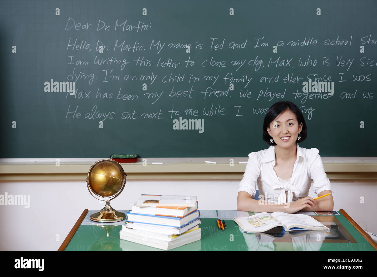 Miss Teacher in School Stock Photo - Alamy