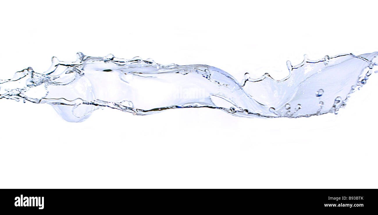 Water splash frozen in mid air on white background Stock Photo - Alamy