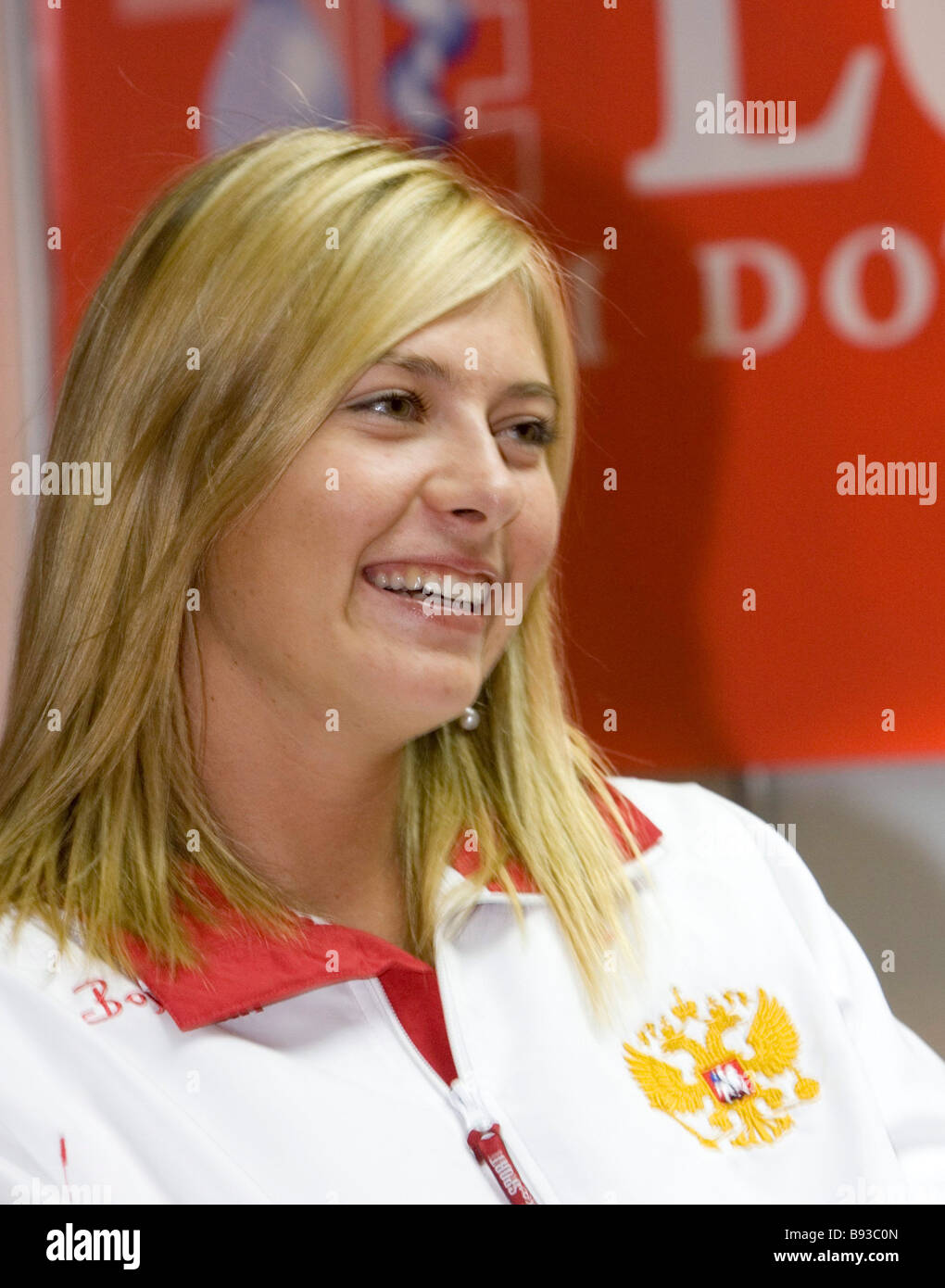 Top Russian tennis player Maria Sharapova addressing a news conference ...