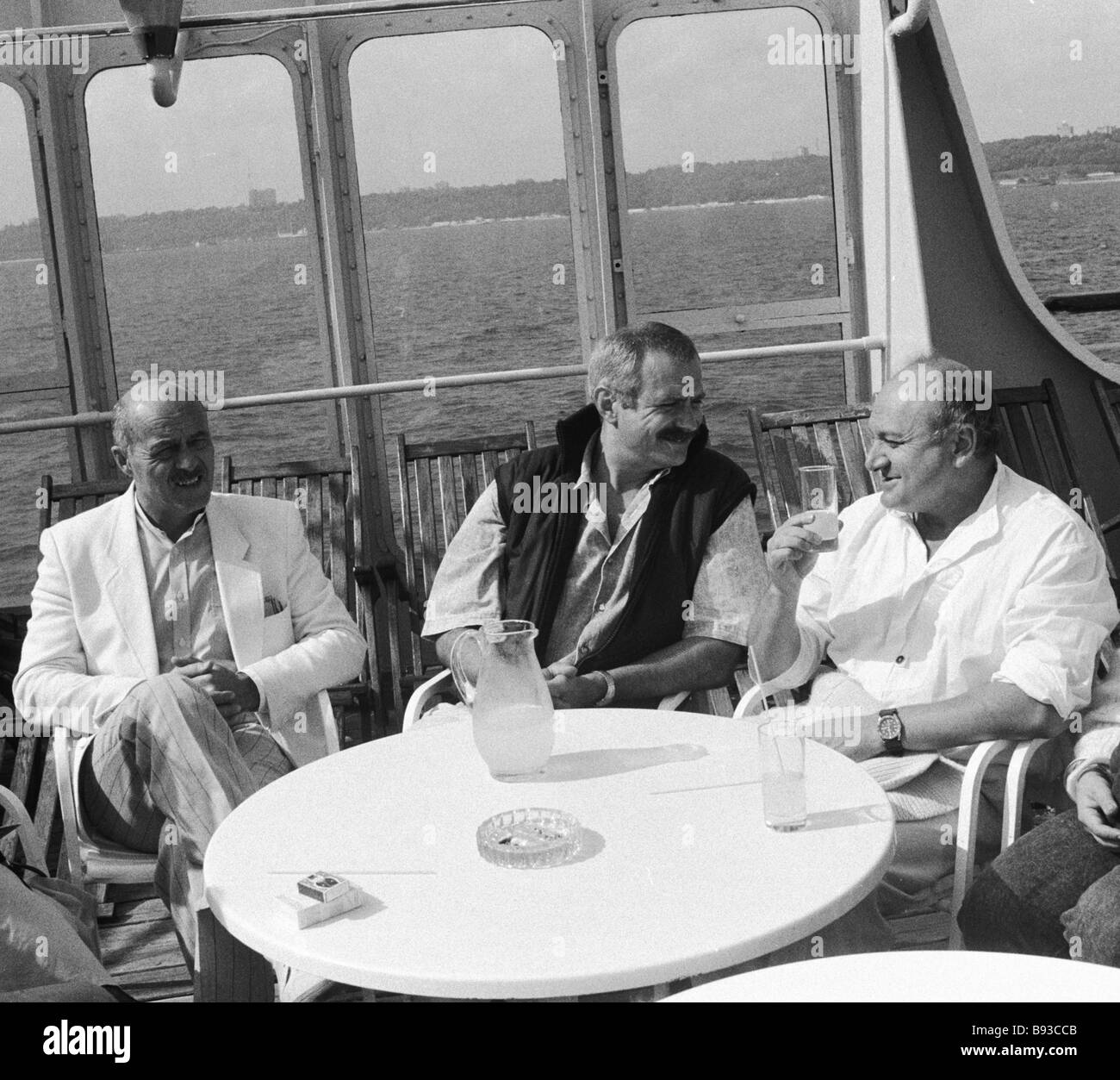 Film sirectors Stanislav Govorukhin and Nikita Mikhalkov and satirist ...