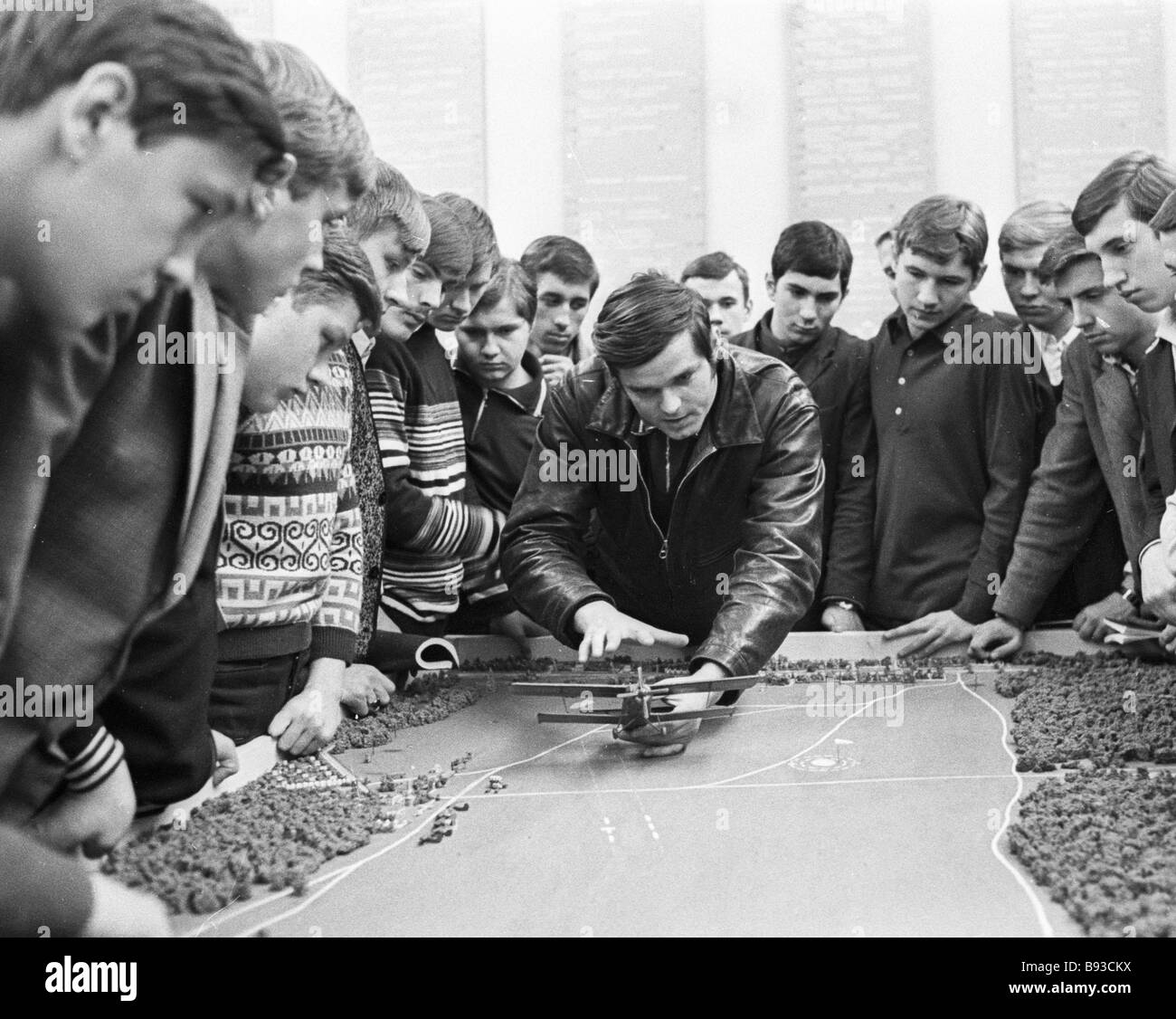 Future pilots at a lesson in the Moscow Aero Club under the city s ...