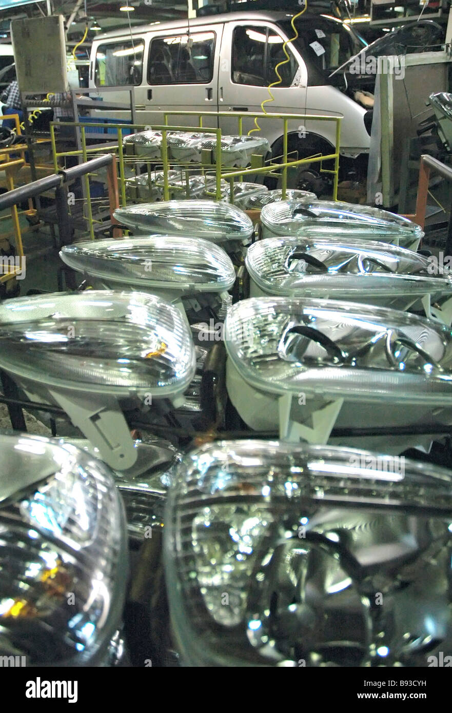 The section of lighting installation on the main assembly line of the ...