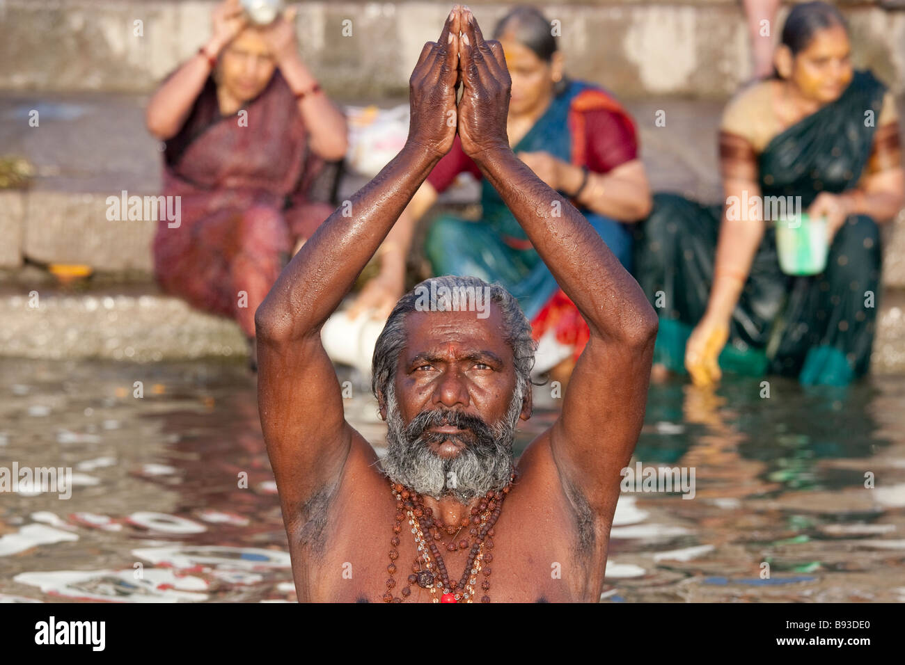 Ganga river bathing people benares hi-res stock photography and images ...