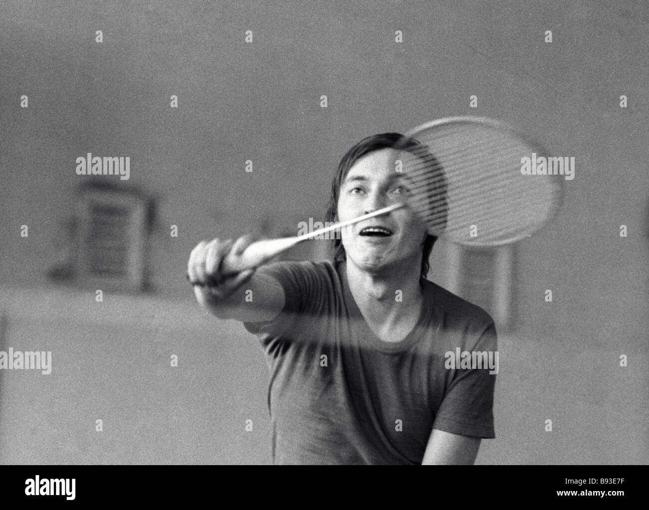 World chess champion Anatoly Karpov playing badminton Stock Photo - Alamy