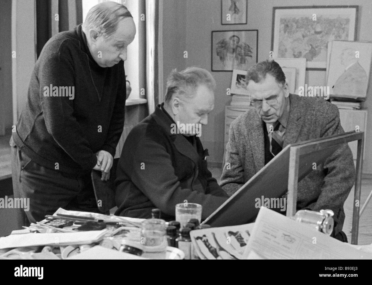People s Artists of the USSR Mikhail Kupriyanov Porfiry Krylov and ...