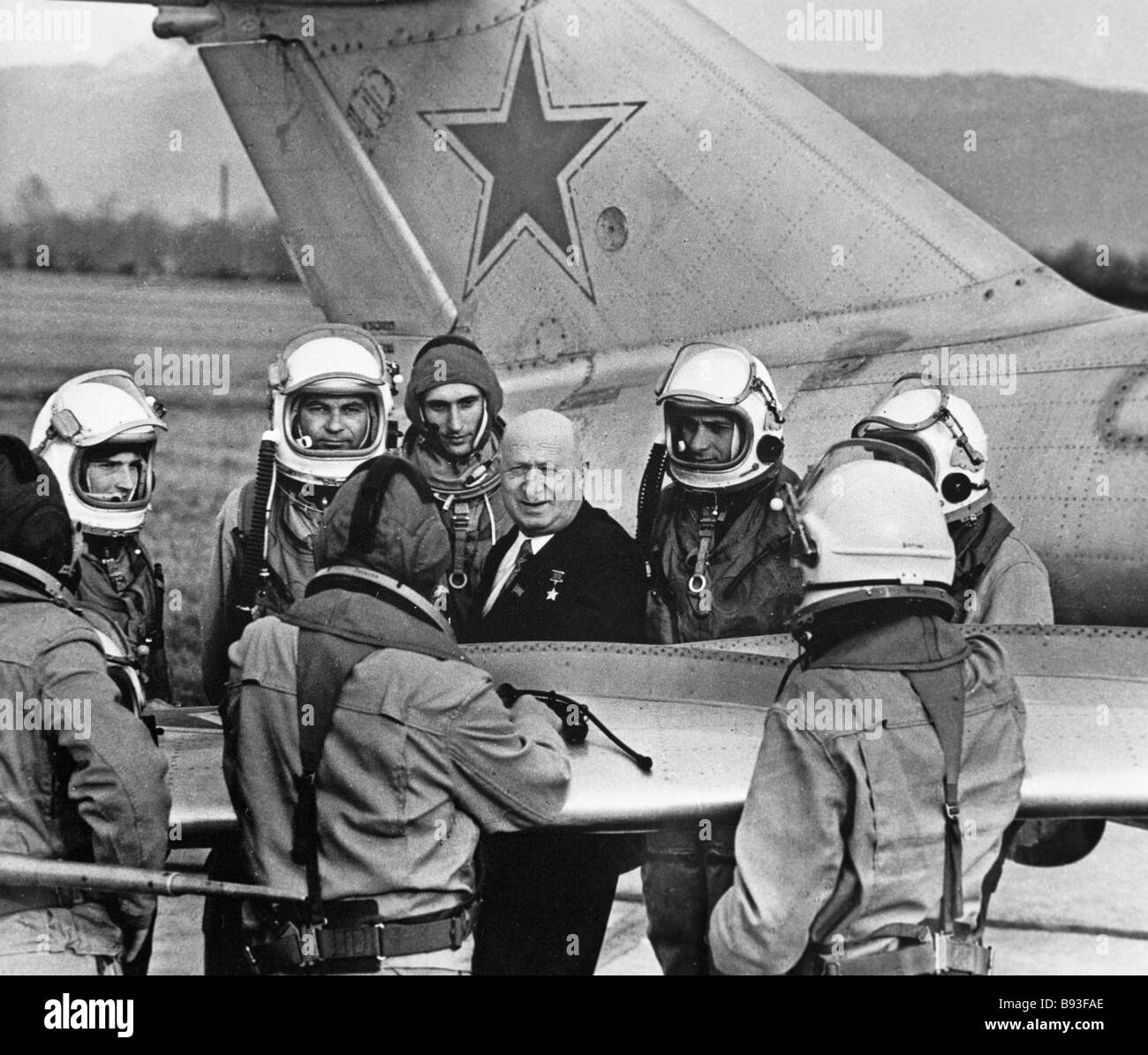 Soviet Union Hero Meliton Kantaria center meeting with war pilots Stock Photo - Alamy