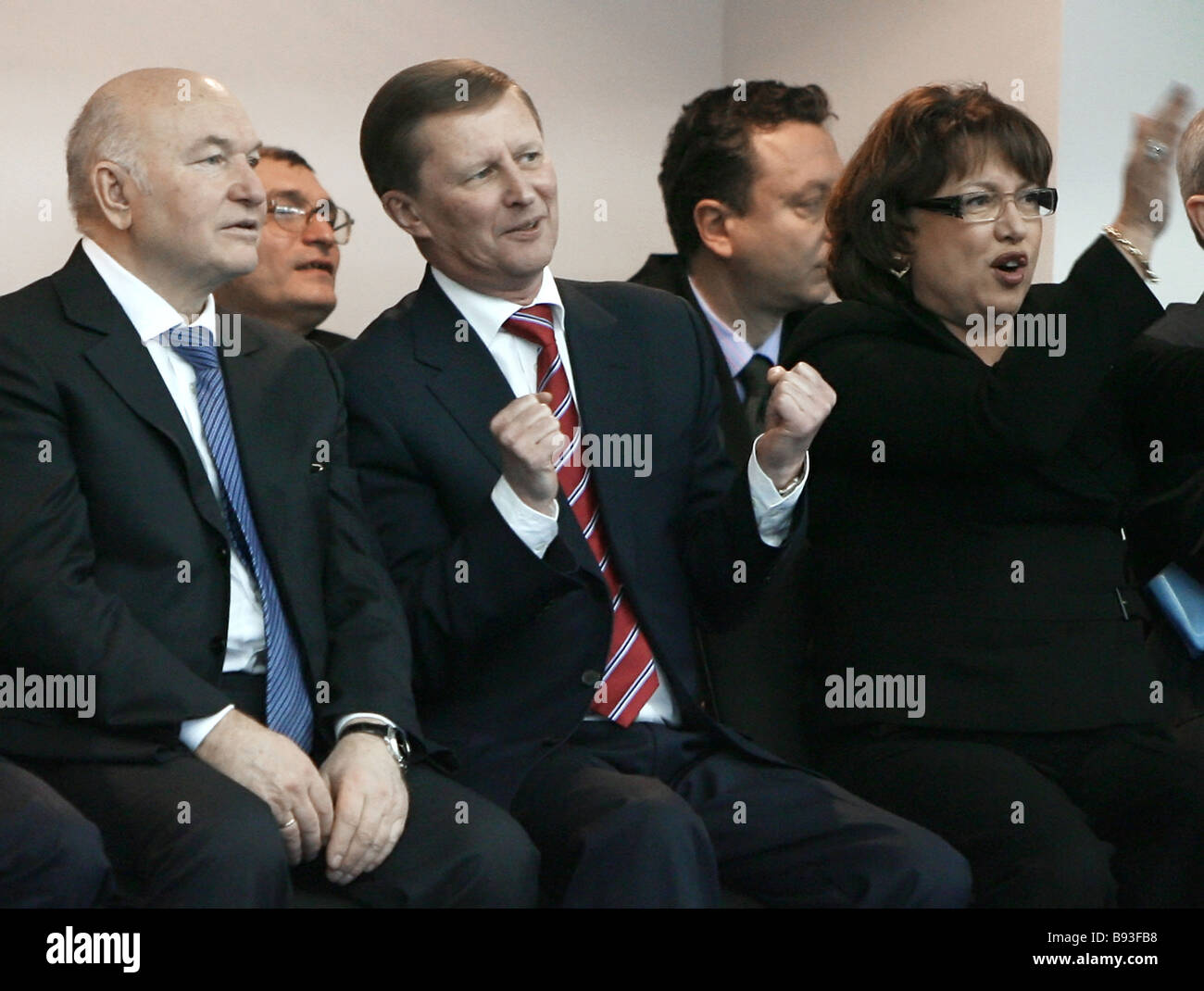 From left Moscow Mayor Yuri Luzhkov First Deputy Prime Minister Sergei ...