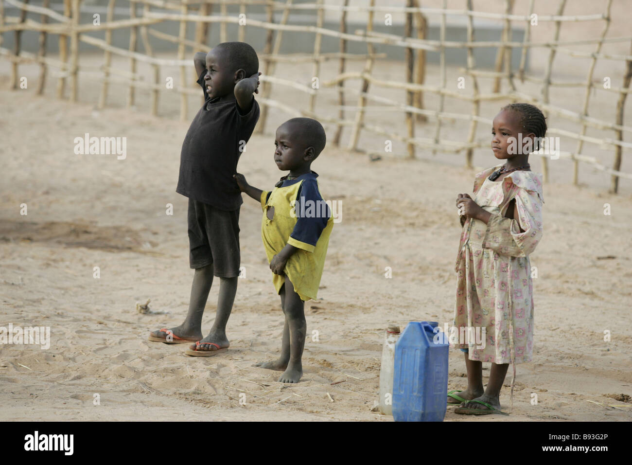Children pictured in an internally displaced persons (IDP) camp in Goz ...