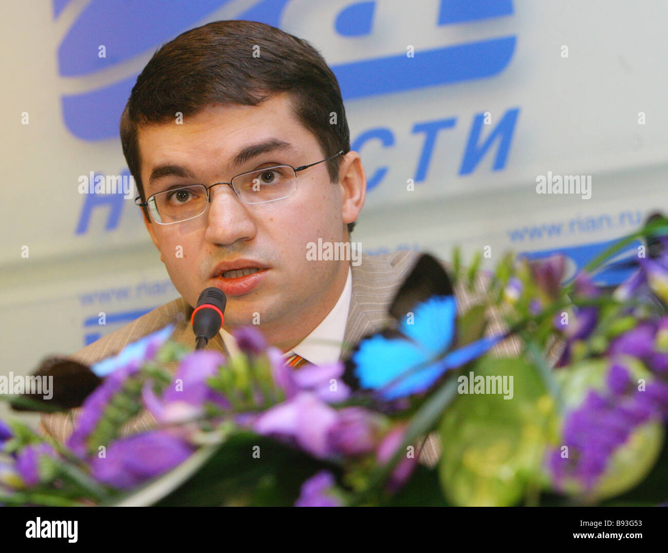 NTV Plus director general Dmitry Samokhin attending RIA Novosti news ...