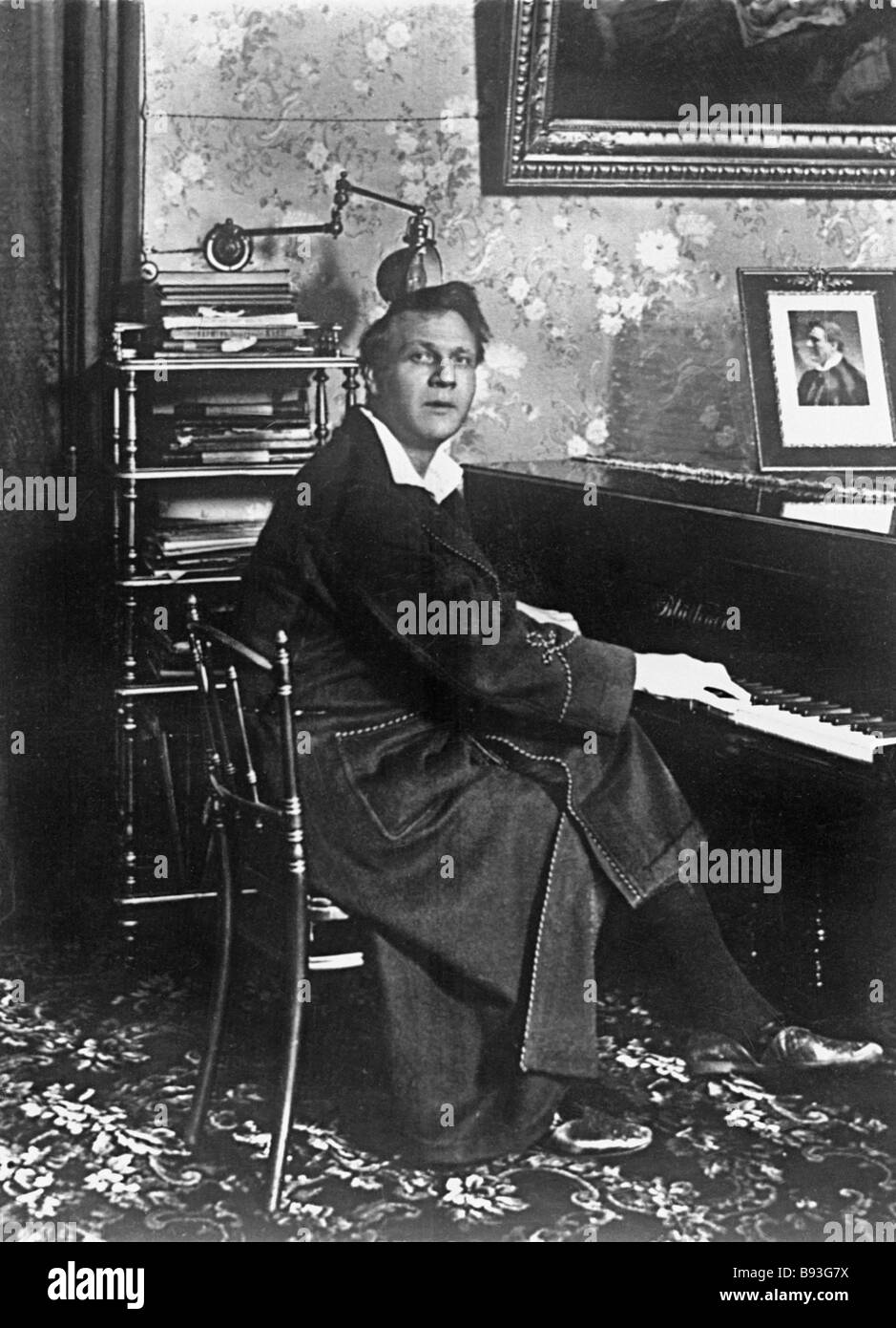 Russian singer Fyodor Chaliapin 1873 1938 playing the piano Stock Photo ...