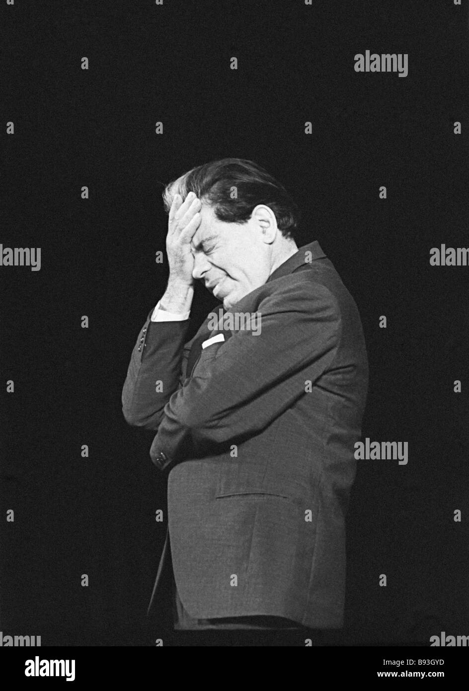 Actor Arkady Raikin People s Artist of the USSR performing on stage ...
